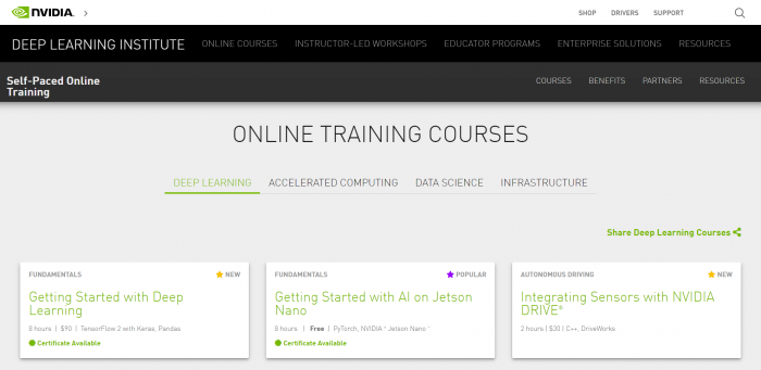 NVIDIA Deep Learning Courses: Getting Started with Deep Learning